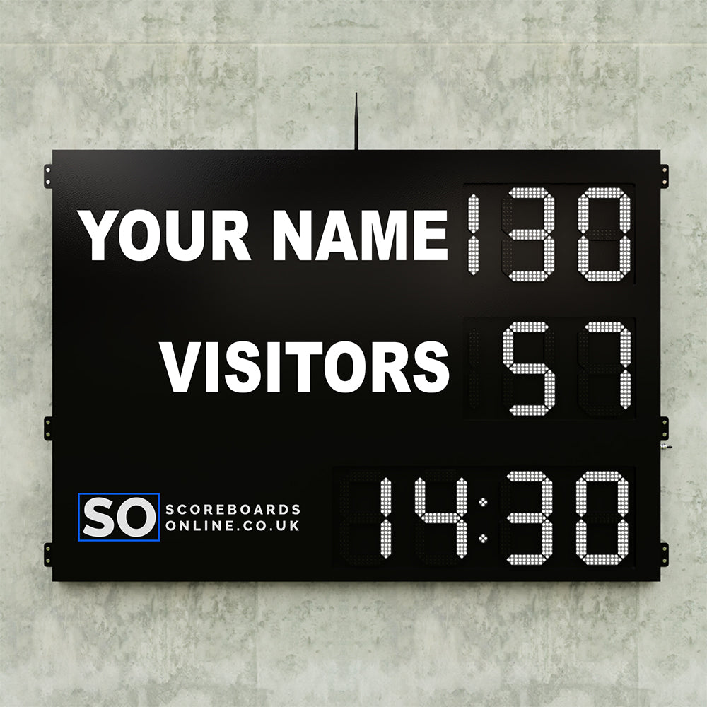 Personalised 6 Digit LED Rugby Scoreboard with Timer - Scoreboards Online